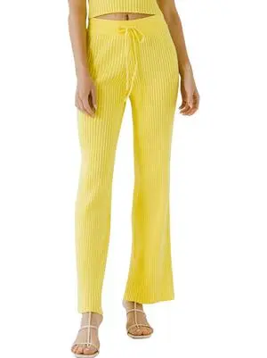 Endless Rose Endless Rose Ribbed Drawstring Pants Lime