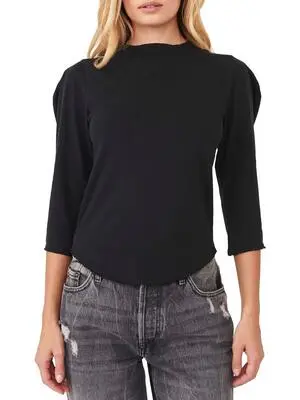 Free People We The Free Clover Puff-sleeve Top - Black