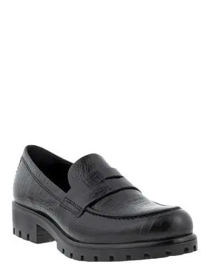 Ecco ECCO Modtray Penny Loafer Black Embossed Leather