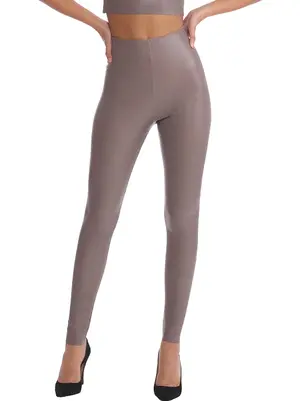 Commando Control Top Faux Leather Leggings Ash