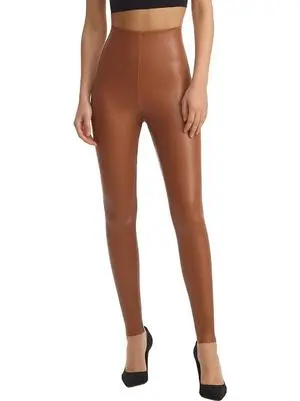 Commando Control Top Faux Leather Leggings - Cocoa