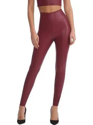 Commando Control Top Faux Leather Leggings Garnet