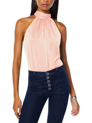 Ramy Brook Ramy Brook Lori Stretch Silk Halter Top Blossom