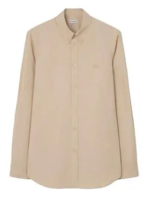 Burberry Slim Fit Cotton Shirt - Oatmeal Beige
