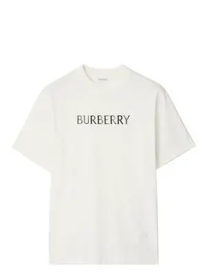 Burberry Logo Cotton T-shirt - Chalk White