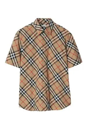 Burberry Classic Fit Check Cotton Shirt Sand