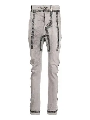 Boris Bidjan Saberi Metallic-print Slim Jeans - Grey