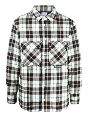 COUNTY OF MILAN Logo-patch Plaid Shirt - Neutrals