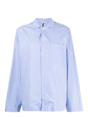 TEKLA Poplin Pajama Shirt - Blue