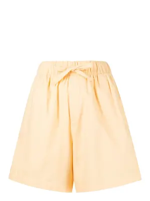 TEKLA Drawstring-waist Pajama Shorts - Yellow