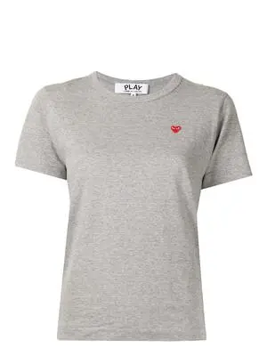 Play Comme Des Garcon Logo-print Cotton T-shirt - Grey