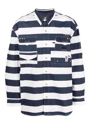 BILLIONAIRE BOYS CLUB Striped Button-up Shirt - Blue