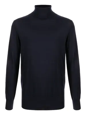 N.peal Fine Knit Roll Neck Jumper - Blue
