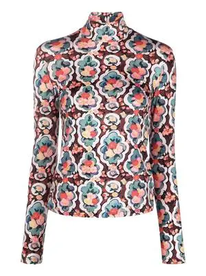 La DoubleJ Matisse Roll Neck Top - Brown