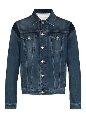 Alexander McQueen Logo-embossed Denim Jacket - Blue