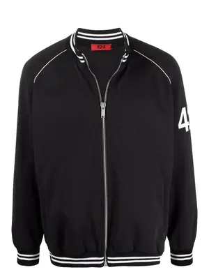 424 Logo Sleeve Bomber Jacket - Black