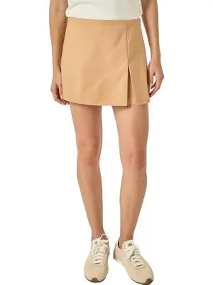 English Factory Slit Detail Skort - Tan