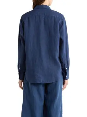 Frank & Eileen Eileen Relaxed Linen Shirt - Navy