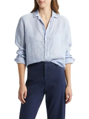Frank & Eileen Frank & Eileen Eileen Relaxed Linen Shirt Thin Blue