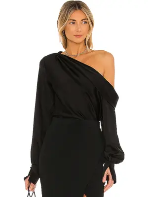 Simkhai Alice One Shoulder Top - Black