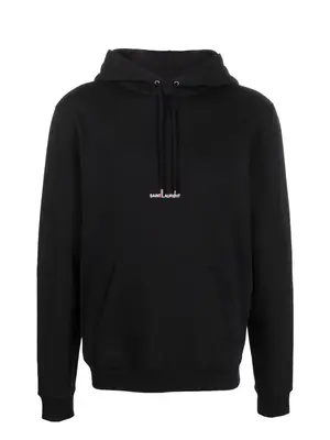 Saint Laurent Logo-print Hoodie - Black