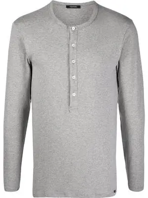 TOM FORD Long-sleeve Button-fastening Top - Grey