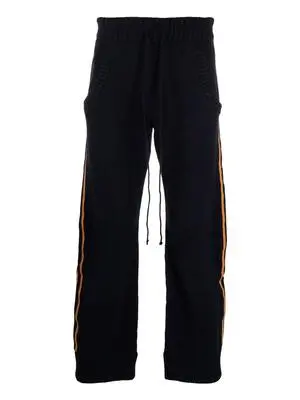 MAISON MARGIELA Stripe-detail Knitted Trousers - Blue