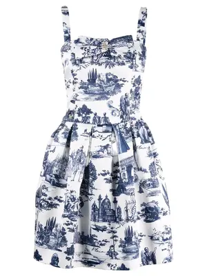 Philipp Plein En Plein Air Print Mini Dress - White