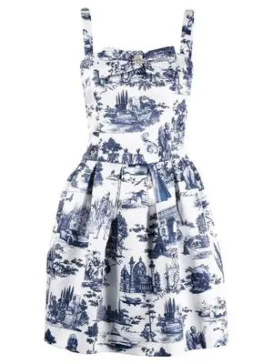 Philipp Plein En Plein Air Print Mini Dress - White