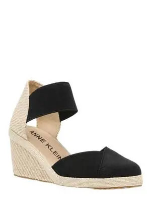 Anne Klein Zoey Wedge Sandal - Black