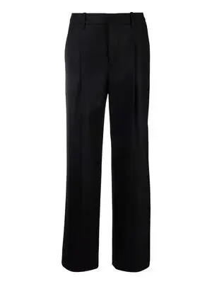 PT TORINO Pleat-detail Wide-leg Tailored Trousers - Black