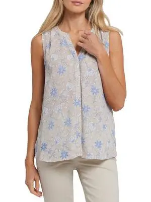 NYDJ NYDJ Print Pleat-Back Sleeveless Blouse Antonia