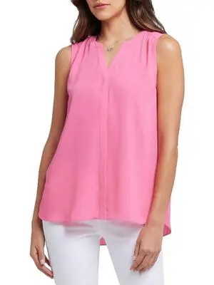 NYDJ NYDJ Print Pleat-Back Sleeveless Blouse Honeysuckle