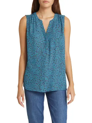 NYDJ NYDJ Print Pleat-Back Sleeveless Blouse Luna