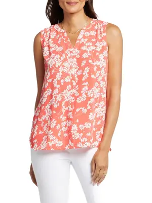 NYDJ NYDJ Print Pleat-Back Sleeveless Blouse Magdalene
