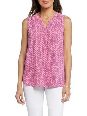 NYDJ NYDJ Print Pleat-Back Sleeveless Blouse Micah