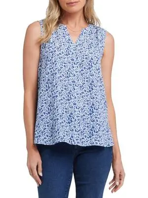 NYDJ Print Pleat-back Sleeveless Blouse - Placida