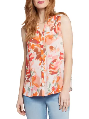 NYDJ NYDJ Print Pleat-Back Sleeveless Blouse Utopia