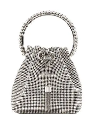 JIMMY CHOO Jimmy Choo Bon Bon Crystal Mesh Bag Silver
