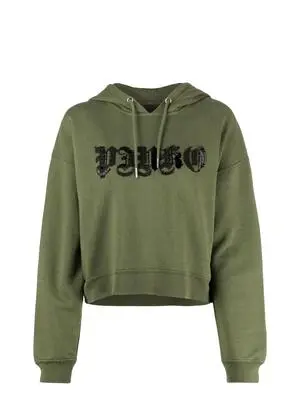 Pinko Logo-detail Hoodie - Green