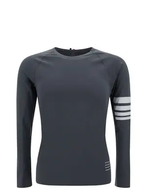 Thom Browne 4-bar Stripe Compression Top - Grey
