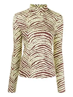 PROENZA SCHOULER WHITE LABEL Proenza Schouler White Label Tiger-Print High-Neck Top