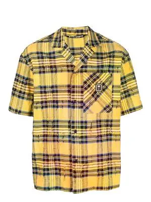 Palm Angels Palm Patch Plaid Shirt - Yellow