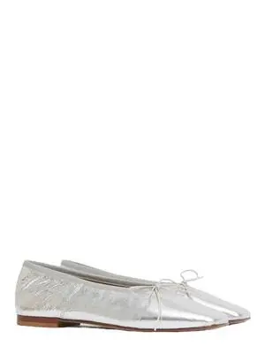 MANSUR GAVRIEL Mansur Gavriel Square Toe Ballerina Flat Silver
