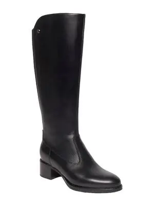 NEROGIARDINI Burnished Leather Knee High Boot Black