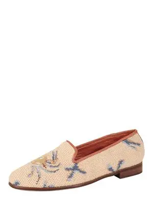 BYPAIGE Needlepoint Crab Flat Tan