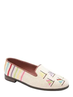 BYPAIGE By Paige Needlepoint Nautical Flats - Tan