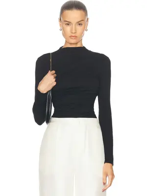Enza Costa Enza Costa Viscose Jersey Twist Top Black