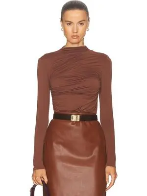 Enza Costa Viscose Jersey Twist Top - Nutshell