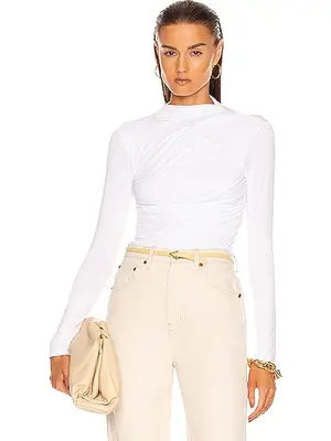 Enza Costa Enza Costa Viscose Jersey Twist Top White